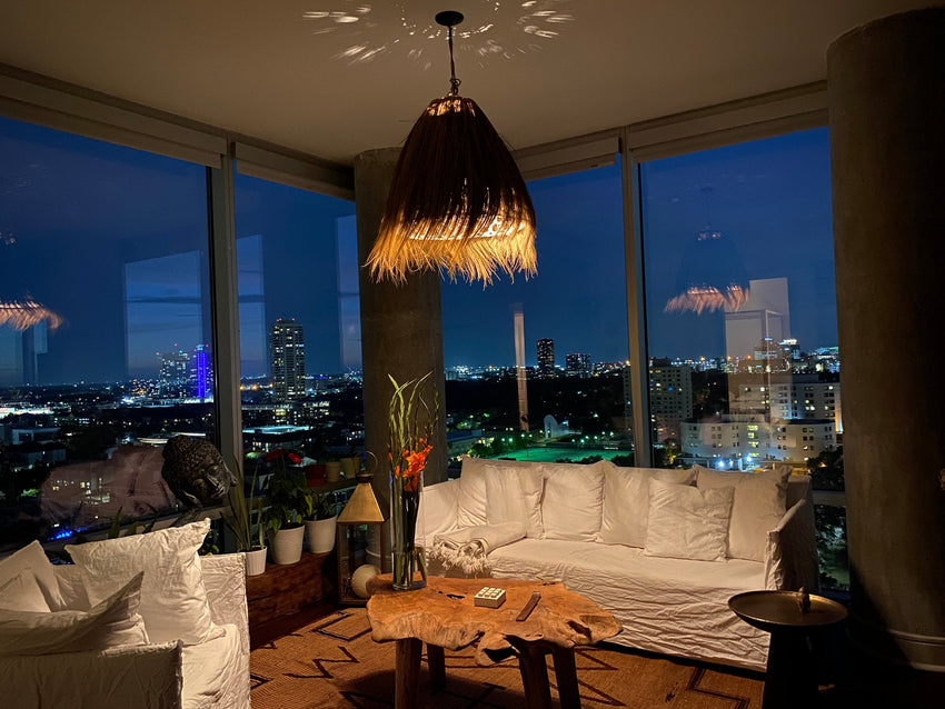 Gold Seagrass Fringe Pendant Light | Natural Lamp – Arka Living