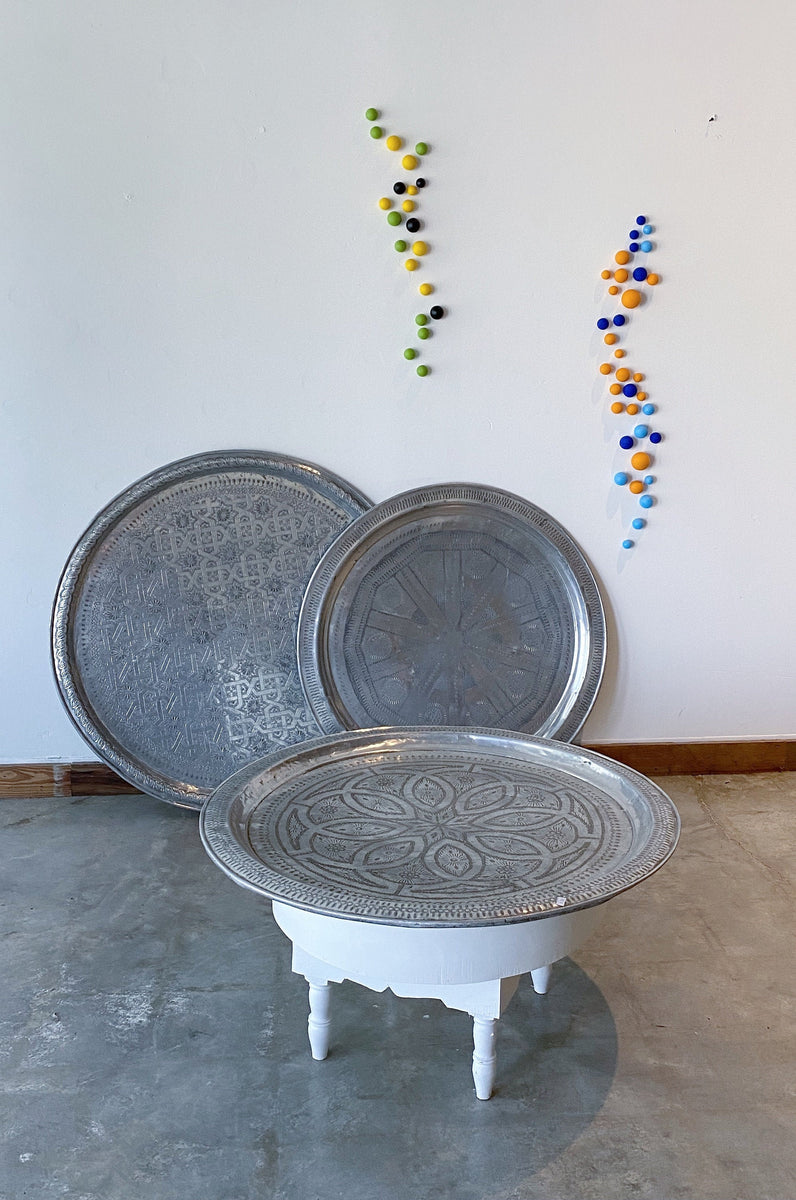 Vintage about 1970 Extra Large moroccan tray table aluminum 38" – ARKA ...