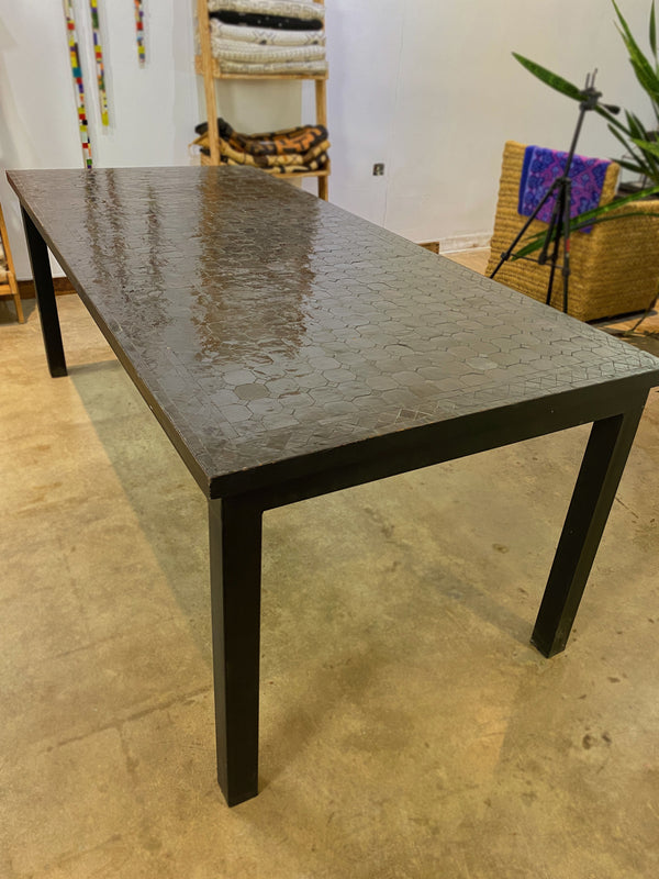 Medium Zellige Tile Mosaic Rectangular Dining Table, VARIES IN SIZE AN ...
